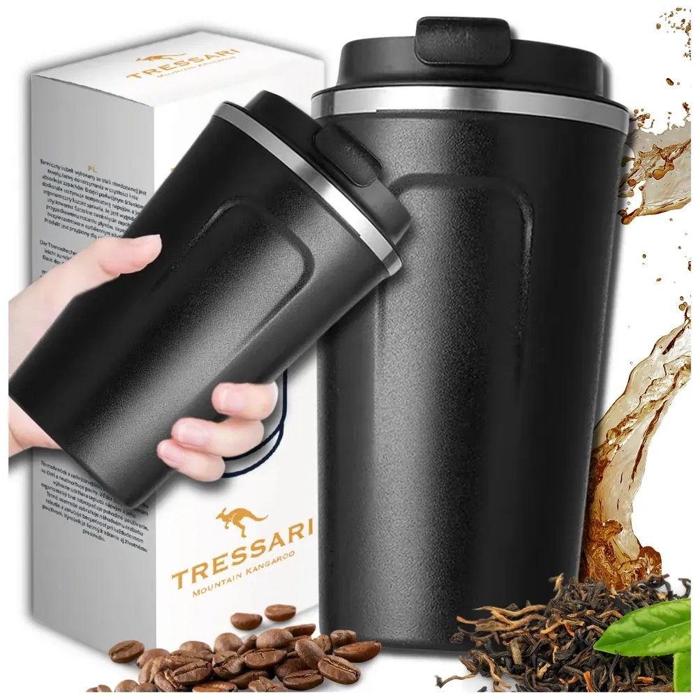 Camerazar Termoska na kávu COFFEE airtight, chirurgická ocel a pevný plast, 510 ml, 17 cm výška