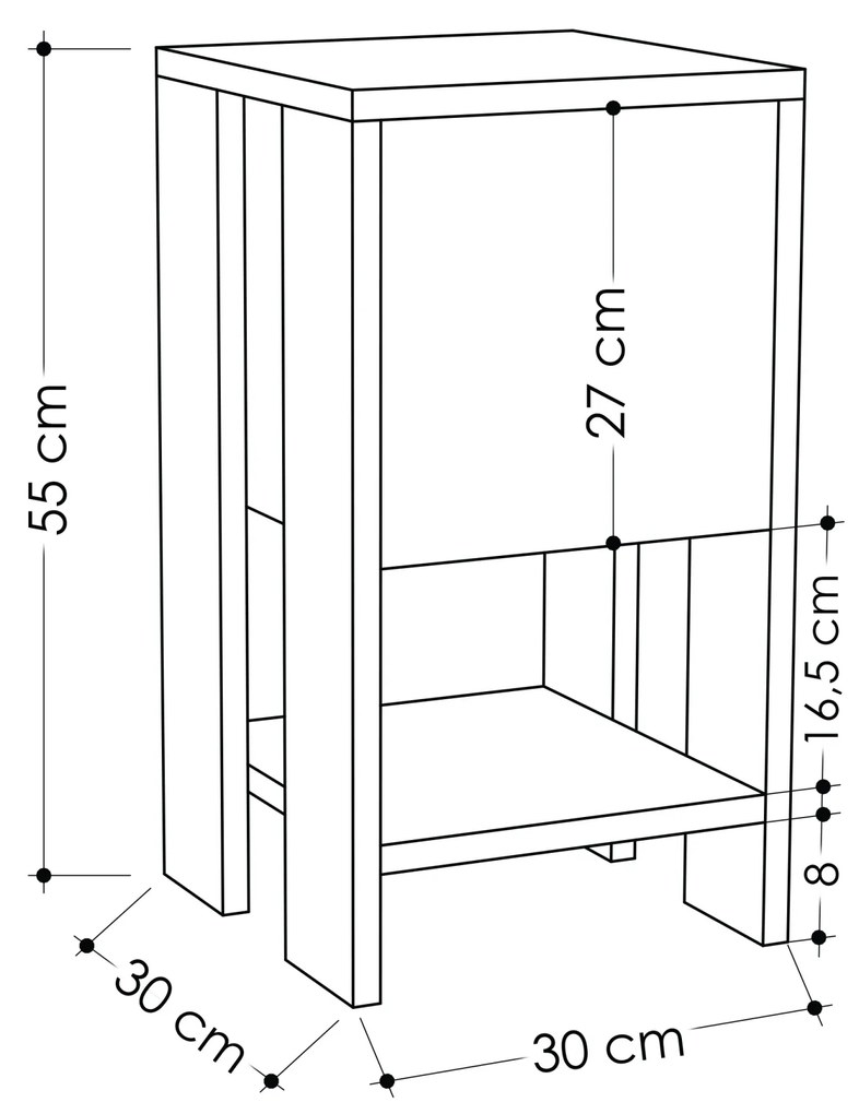 Noční stolek Houseland EMA bílý