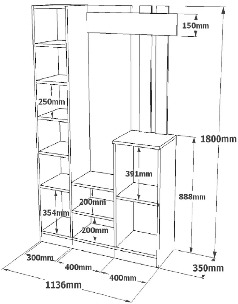 Předsíňová stěna JUDSON bílá