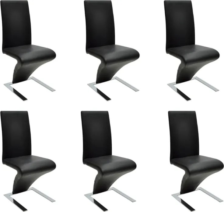Jídelní židle 6 ks černé umělá kůže 160564
