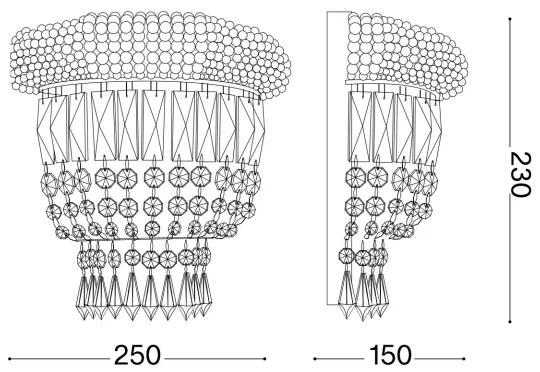 Ideal Lux - Křišťálové nástěnné svítidlo DUBAI 2xE14/28W/230V zlatá