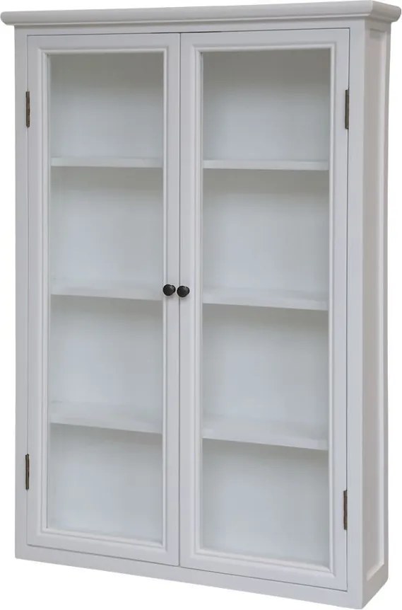 Bílá dřevěná nástěnná vitrína s policemi Marseille - 82*21*120 cm