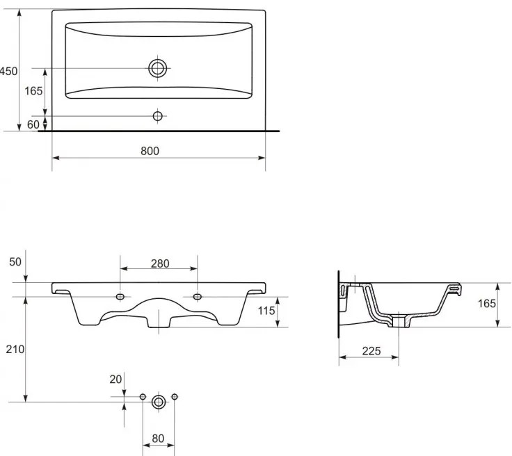 Cersanit COMO - skříňkové umyvadlo 80cm, K32-004-BOX