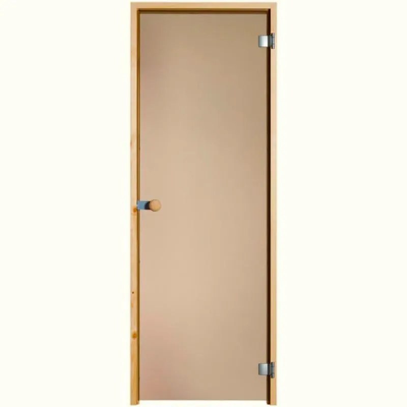 Vihtan dveře do sauny Limited celoskleněné bronz 7x19, rám borovice