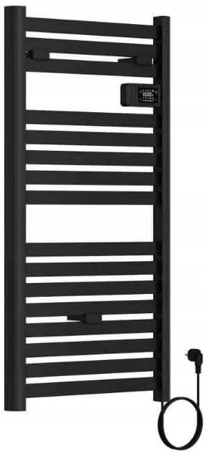 Gamma Erga Pago, elektrické topné těleso 540x960 mm s digitálním termostatem, 500W, černá matná, ERG-PAGO/960/540/BLACK/EL