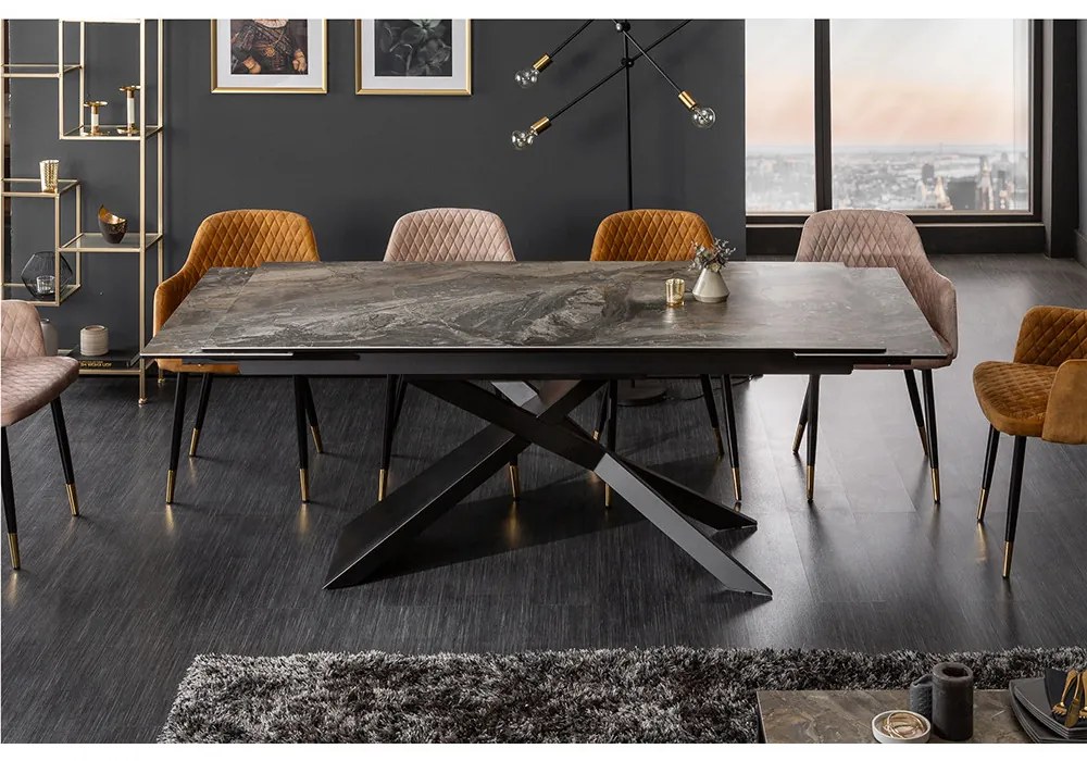 Massive home | Rozkládací jídelní stůl Euphoria tmavý mramorový design