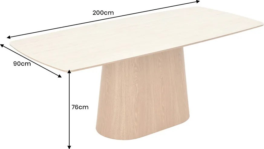 Designový keramický jídelní stůl Parthenia 200 cm travertin / dub
