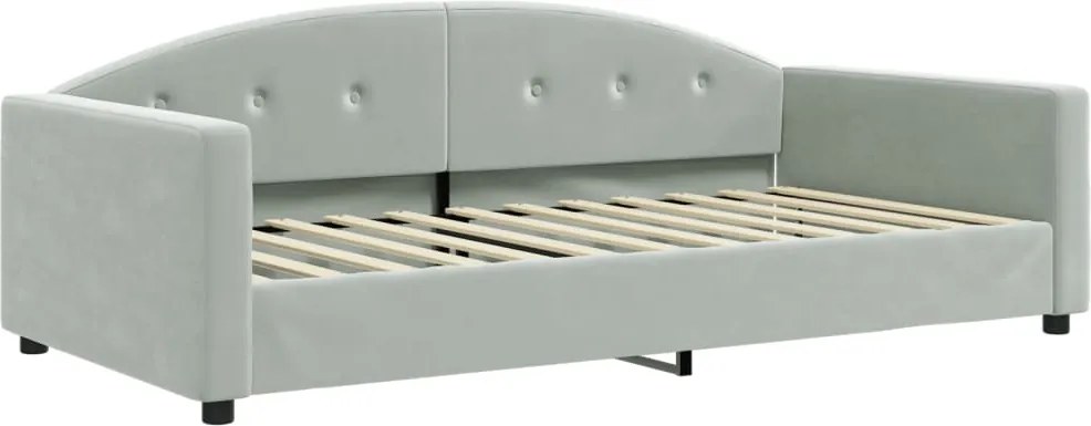 Válenda s přistýlkou světle šedá 100 x 200 cm samet 3197308