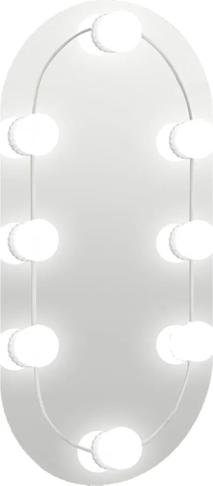 Zrcadlo s LED světly 40 x 20 cm sklo oválné 3102973