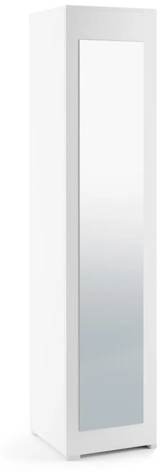Šatní skříň Emi 45 cm se zrcadlem - bílá
