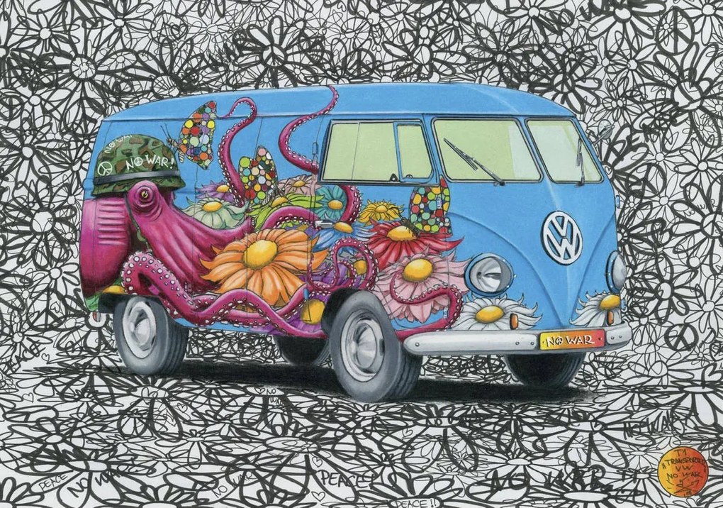 DINO Puzzle Hippies VW 47x33cm skládačka 500 dílků v krabici dn502727