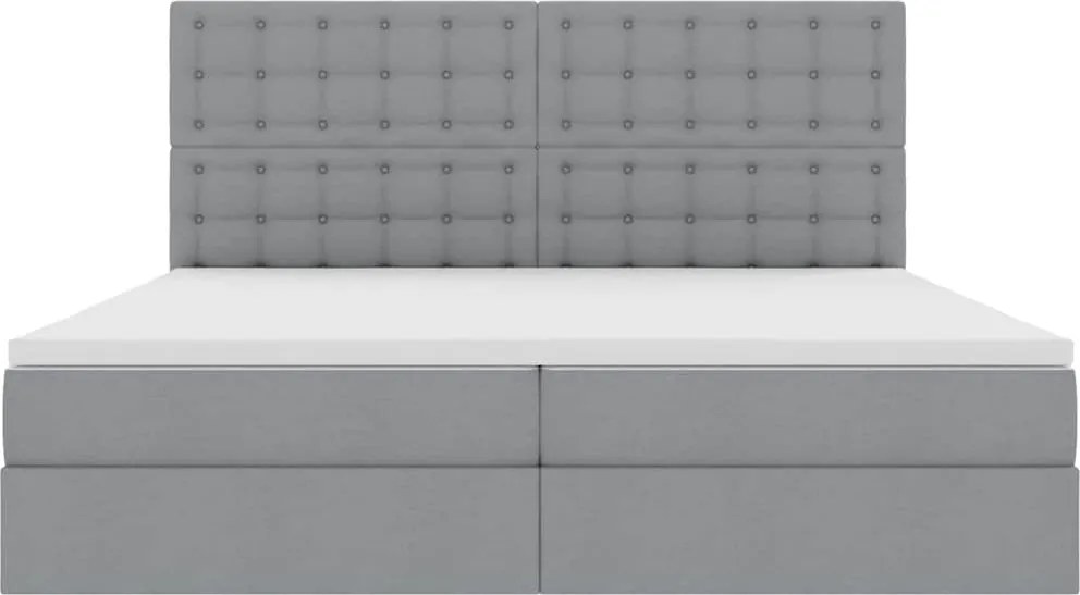 Postel s úložným prostorem a matrací Světle šedá 200 x 200 cm 3371928