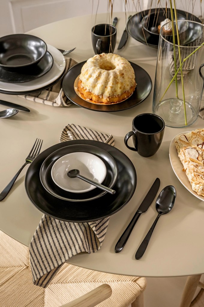 vtwonen Matt Black miska Ø18 cm, černá matná (Střední porcelánová miska na polévky)