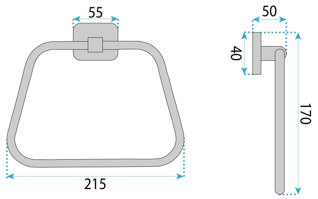 Rea Nico, koupelnový věšák na ručníky, zlatá lesklá, REA-88081
