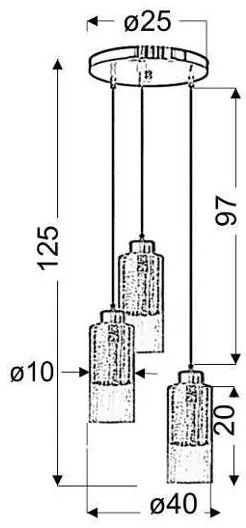 Lustr na lanku LIBANO 3xE27/60W/230V