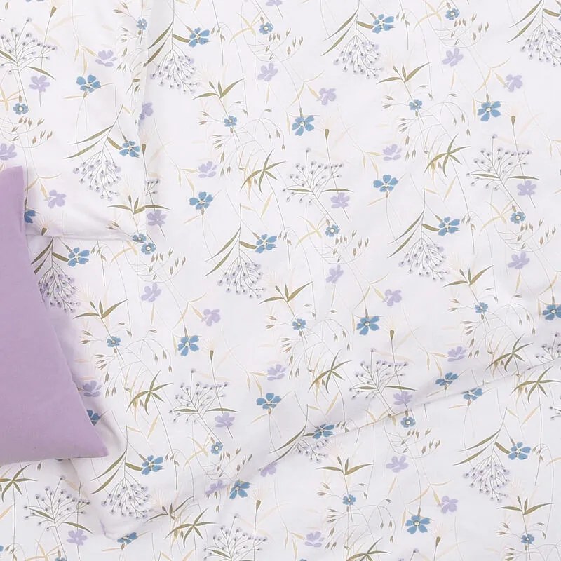 SCANquilt povlečení JERSEY luční kvítka pastelová 140 x 200/70 x 90 cm