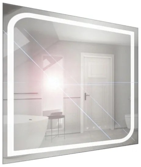 Comodo Zrcadlo závěsné s pískovaným motivem a LED osvětlením Nikoletta LED 6 Typ: bez vypínače, Rozměry (cm): 60x65 - (Nikoletta LED 6/60)