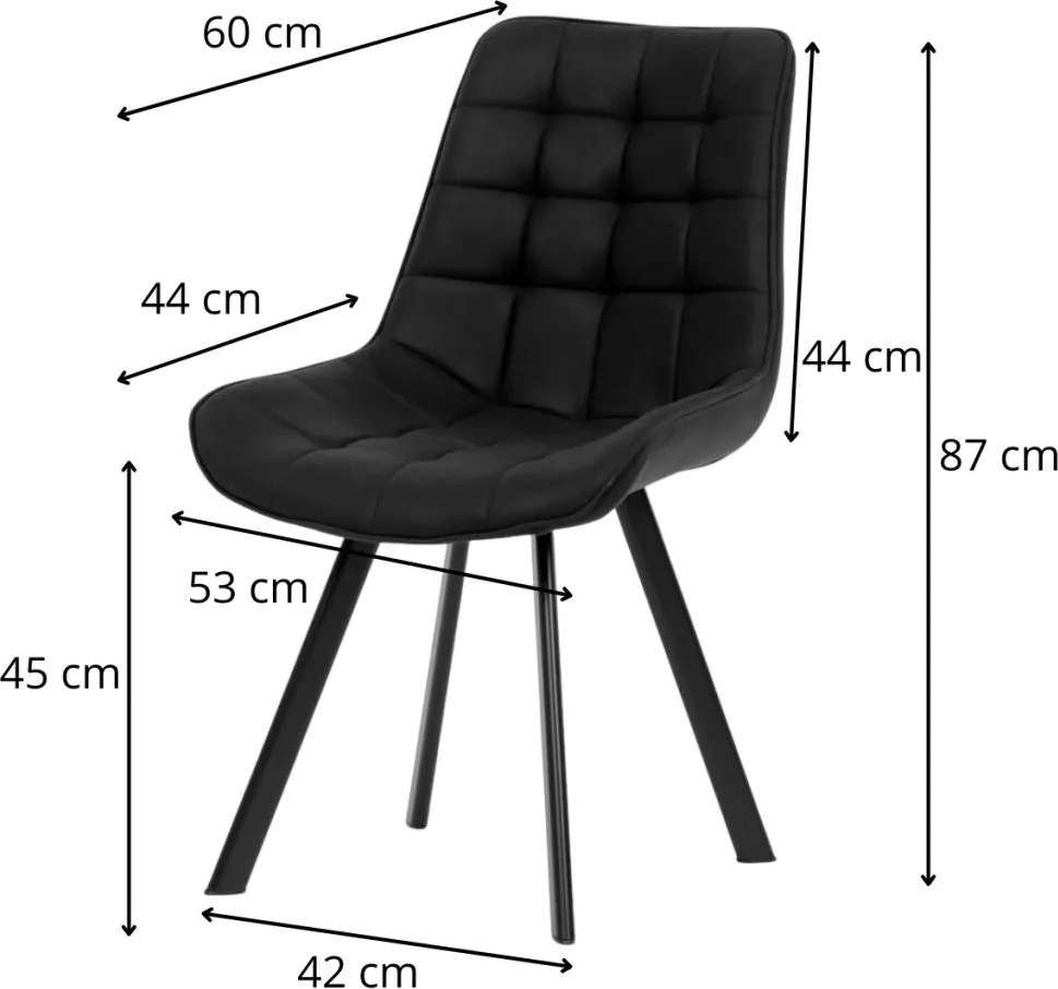Vikio Jídelní set pro 8 osob 180x90 cm dub noha U černá židle VJS158-8C-S