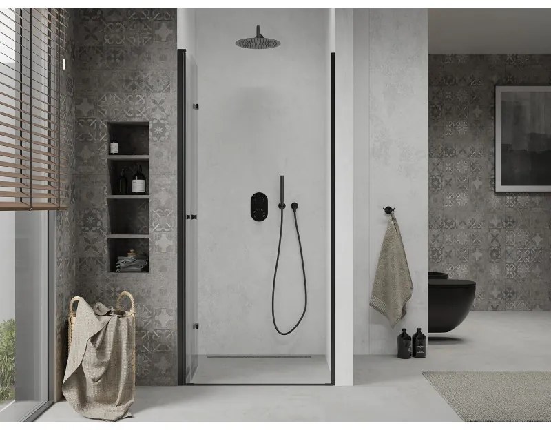 Mexen Lima skládací sprchové dveře 80 cm, Průhledné, Černá - 856-080-000-70-00