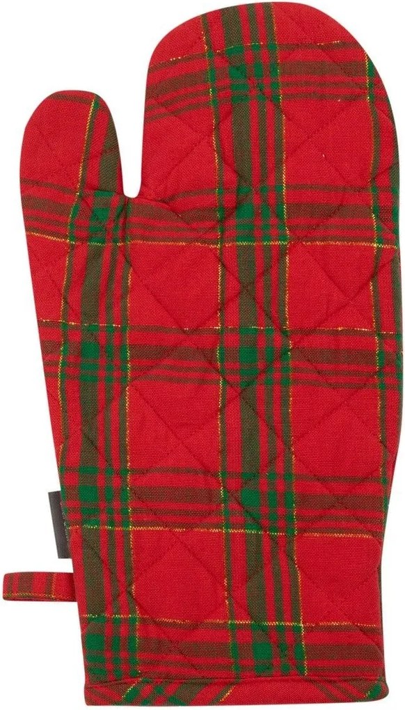 Červeno-zelená vánoční chňapka rukavice Wonder Christmas – 33*18*2,6 cm