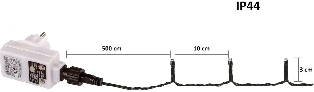 VOLTRONIC® 59736 Vánoční LED osvětlení 10 m - teple bílá 100 LED + ovladač