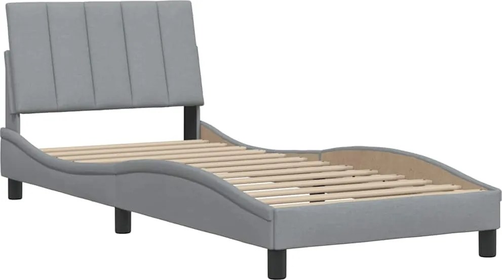 Rám postele bez matrace Hanko světle šedá 80 x 200 cm textil 3310349