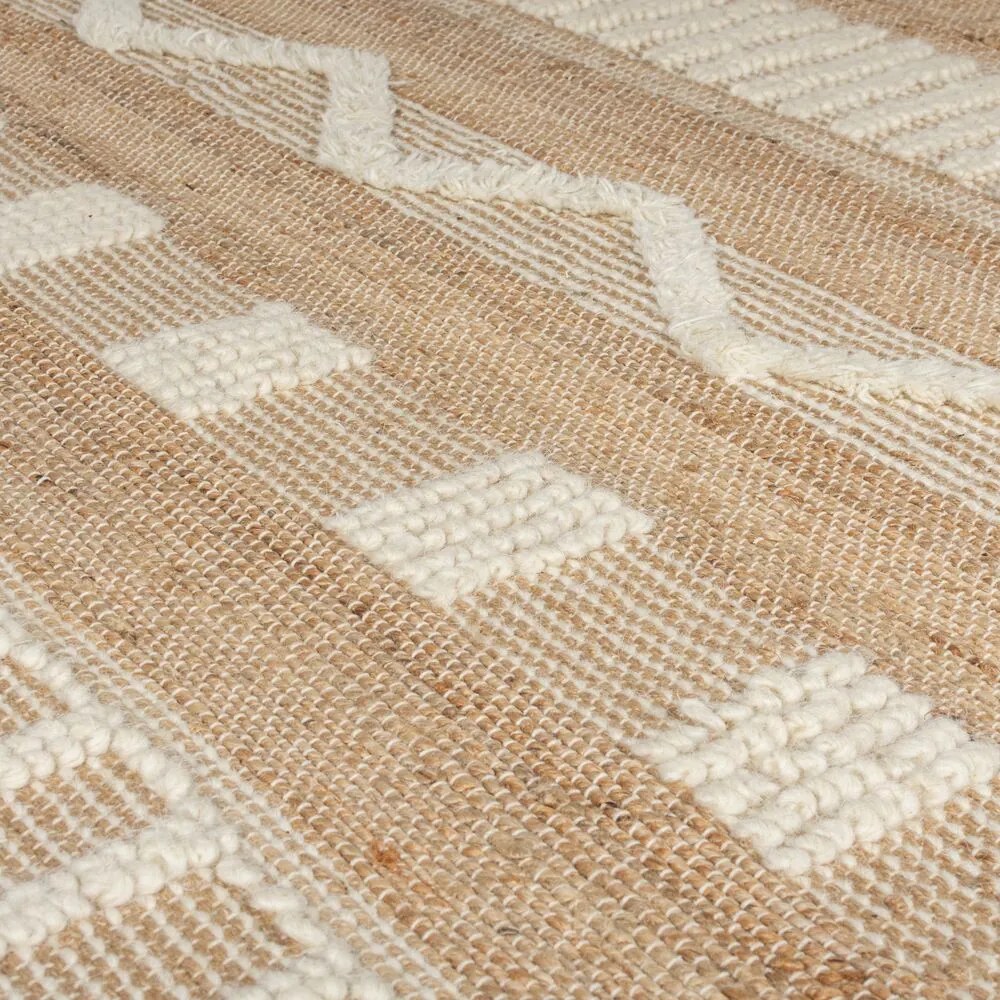 Flair Rugs, Běhoun Jubilant Medina Jute Natural/Ivory, 60x230, béžová, ložnice