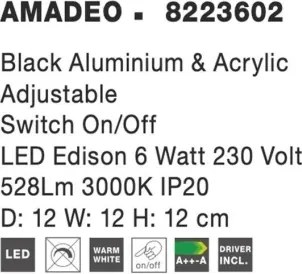Nástěnné LED svítidlo NOVA LUCE AMADEO 6W 3000K 8223602