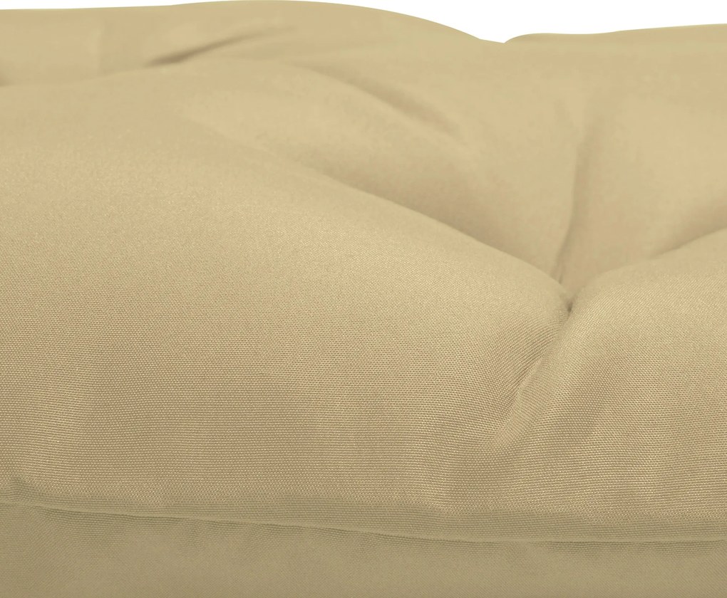 sada 2 polštářů na sezení, 98 x 50 cm Polštář na židli s poutky, potah z tkaniny, tloušťka 8 cm, barva khaki