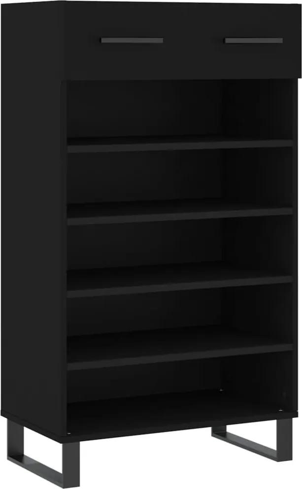 vidaXL Botník 60 x 35 x 105 cm kompozitní dřevo [829637] Barva: Černá