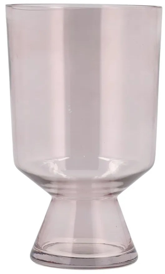 Světle růžová skleněná váza (výška 24 cm) Drum – Villa Collection
