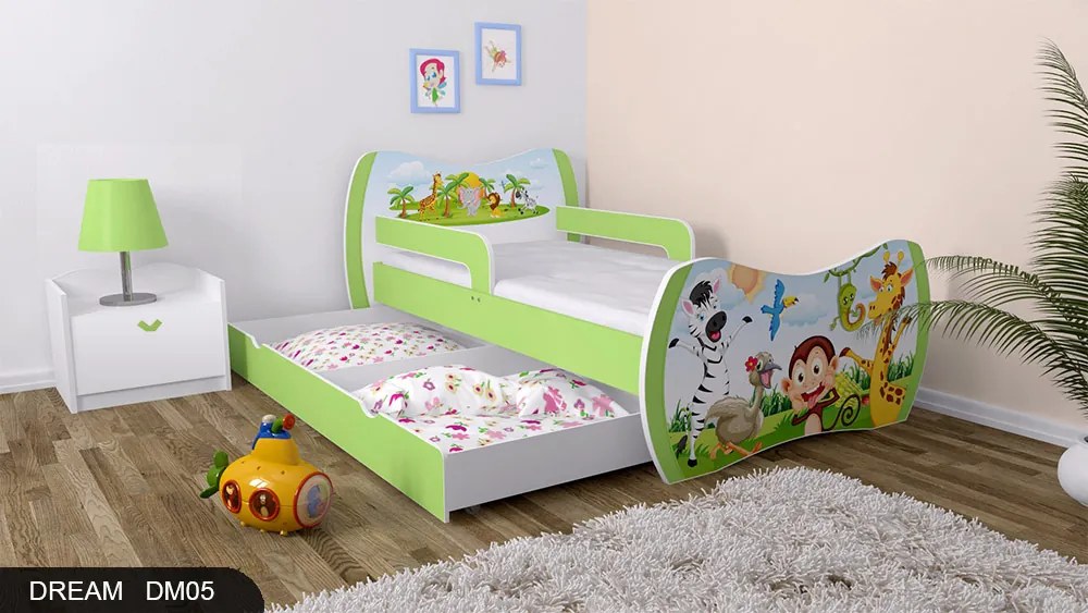 Dětská postel Dream vzor 05 180x90 cm zelená