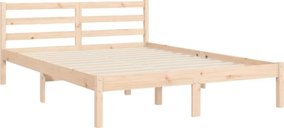 vidaXL Rám postele s čelem 120 x 200 cm masivní dřevo [3195218] Barva: Přírodní