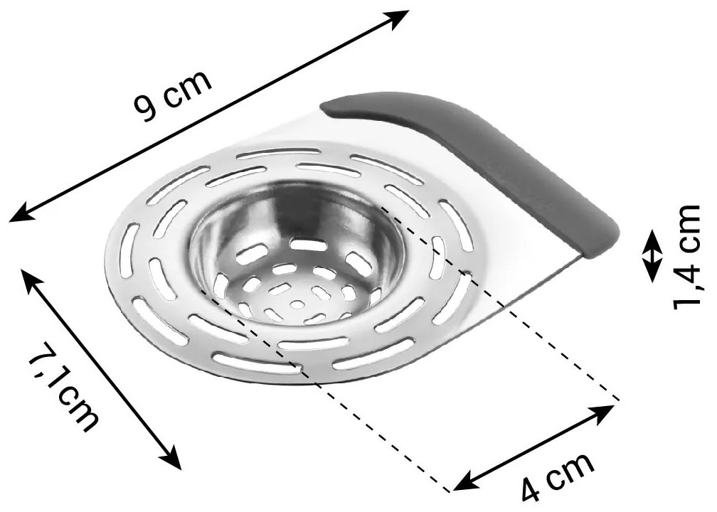 TESCOMA Sítko do dřezu se stěrkou PRESTO 9 x 7 cm, nerez