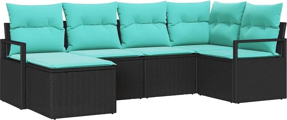 Set pohovek 6 ks Černá polyratan 3346456