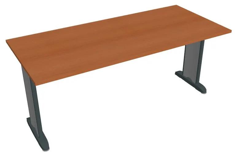 Stůl jednací rovný 180 cm - Hobis Flex FJ 1800 Dekor stolové desky: třešeň, Barva nohou: černá