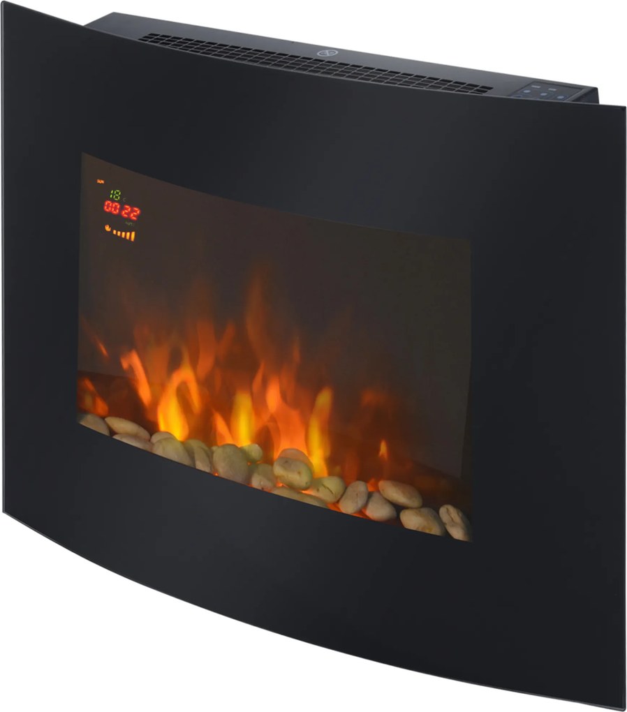 HOMCOM Elektrokamin Krb Krbová kamna Elektrický nástěnný krb 65 x 11,4 x 52 cm