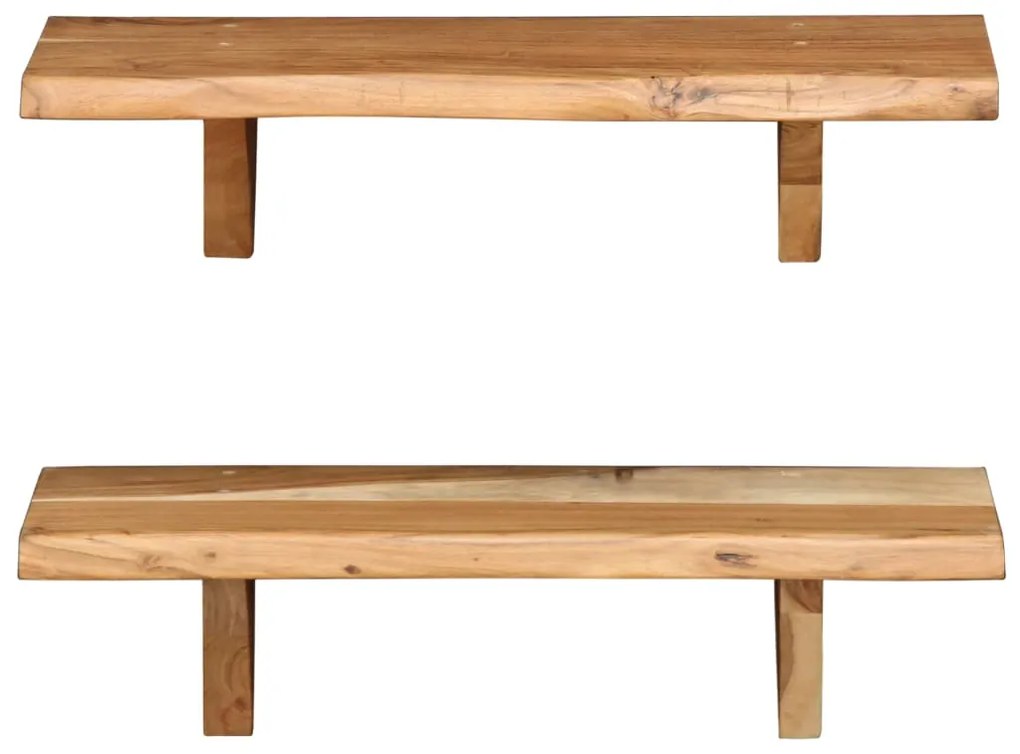 Nástěnné police 2 ks 60 x 20 x 18 cm masivní akáciové dřevo 247927