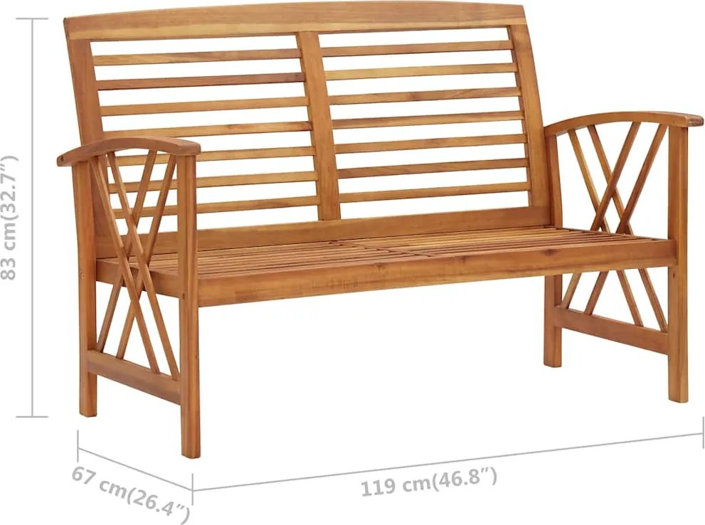 Zahradní lavice 119 cm masivní akáciové dřevo 310269