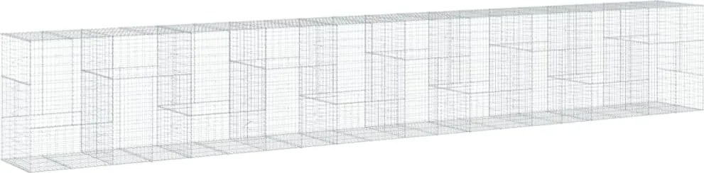 Gabionový koš s víkem 1 000 x 100 x 150 cm pozinkované železo 3295222