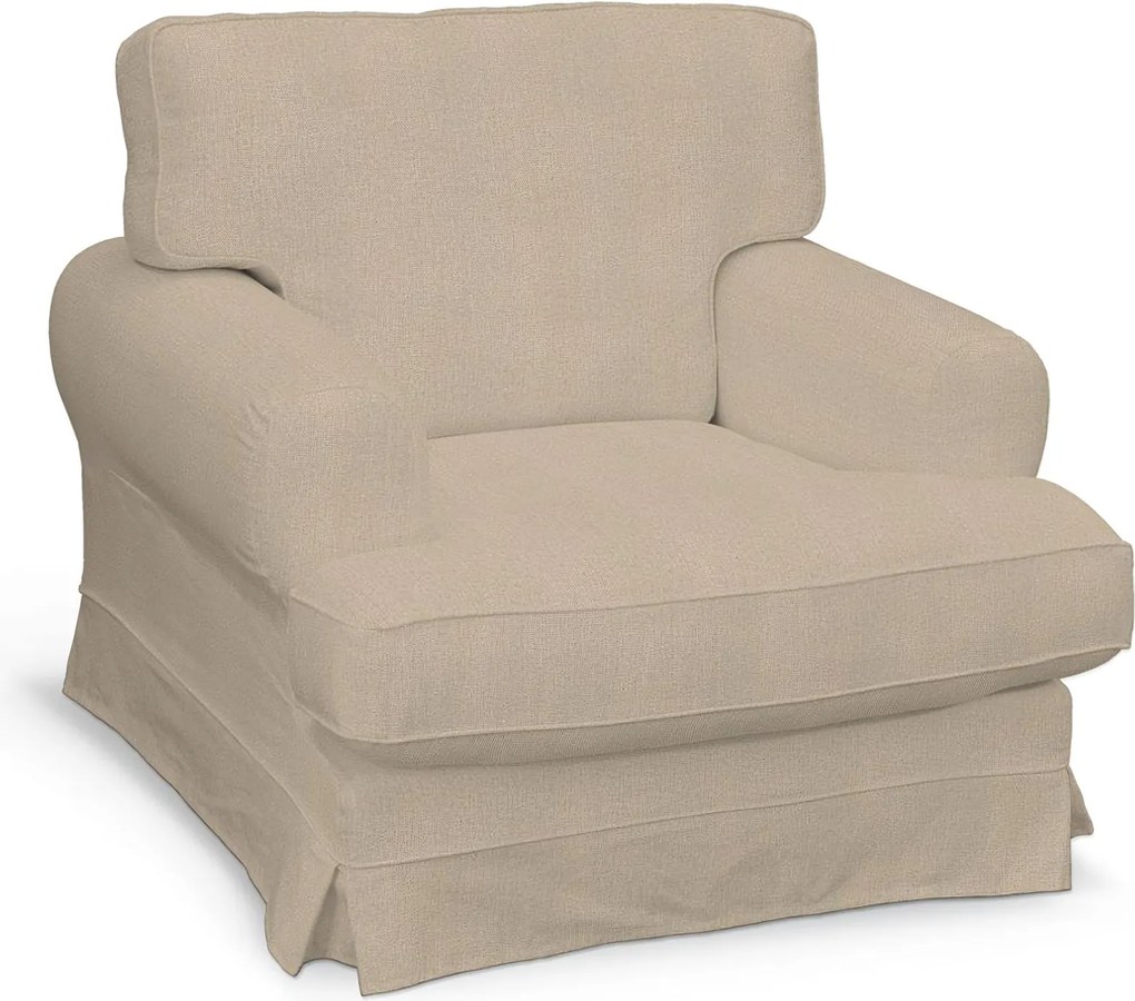 Potah na křeslo IKEA Ekeskog barva béžová látka pletený vzor