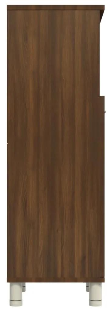 Koupelnová skříňka hnědý dub 30 x 30 x 95 cm kompozitní dřevo