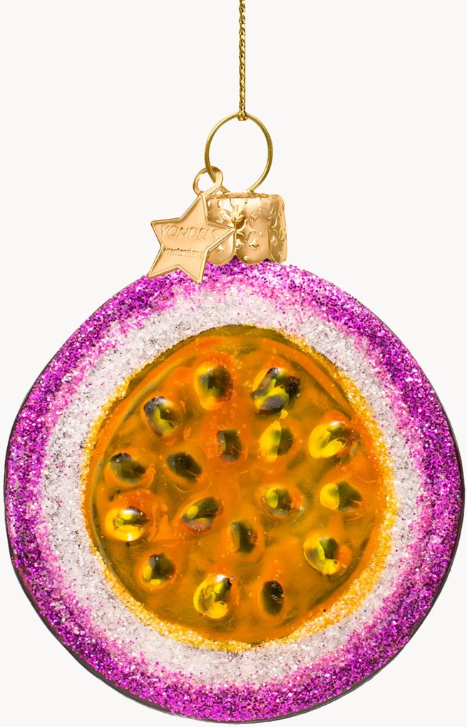 Ručně foukaná vánoční ozdoba Passion Fruit