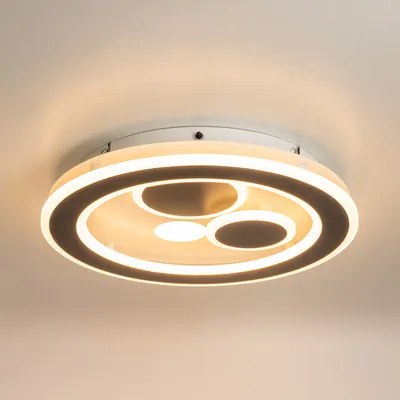 Kruhové stropní svítidlo LED 35W bílo-černé DUNK 37 cm s dálkovým ovládáním