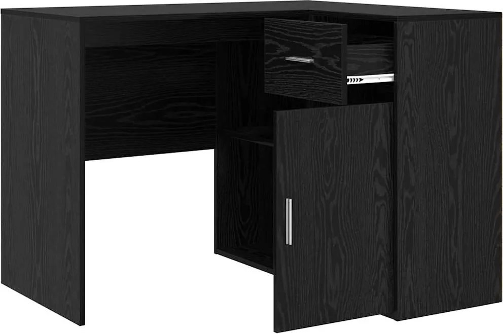 Rohový psací stůl se zásuvkou Černý dub 102 x 88 x 75 cm 3337274