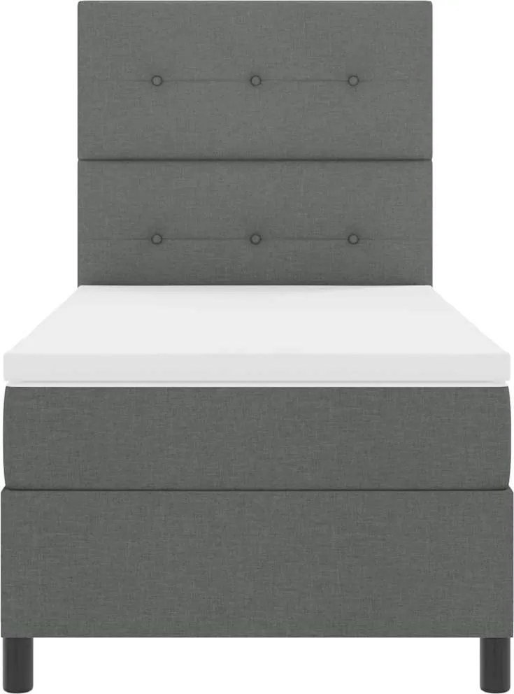 Postel s boxspringem s čelo Tmavě šedá 90 x 190 cm textil 3339351
