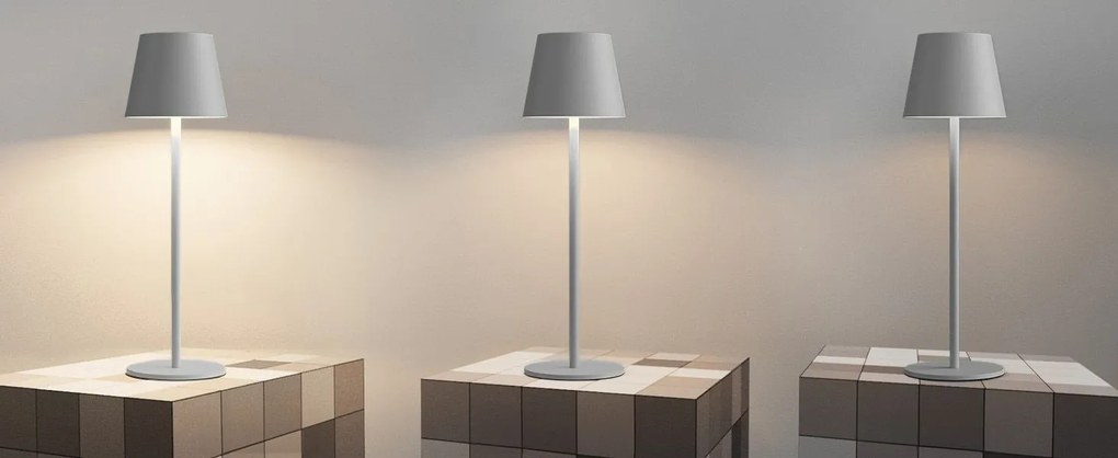 Toolight Toolight, dotyková LED noční stolní lampa 5W, 3 barvy světla, USB napájení, APP1369-T GREY, šedá, OSW-08631