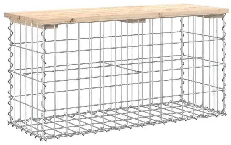 Zahradní lavička, gabion styl, přírodní dřevo, NoBi DAILA 3
