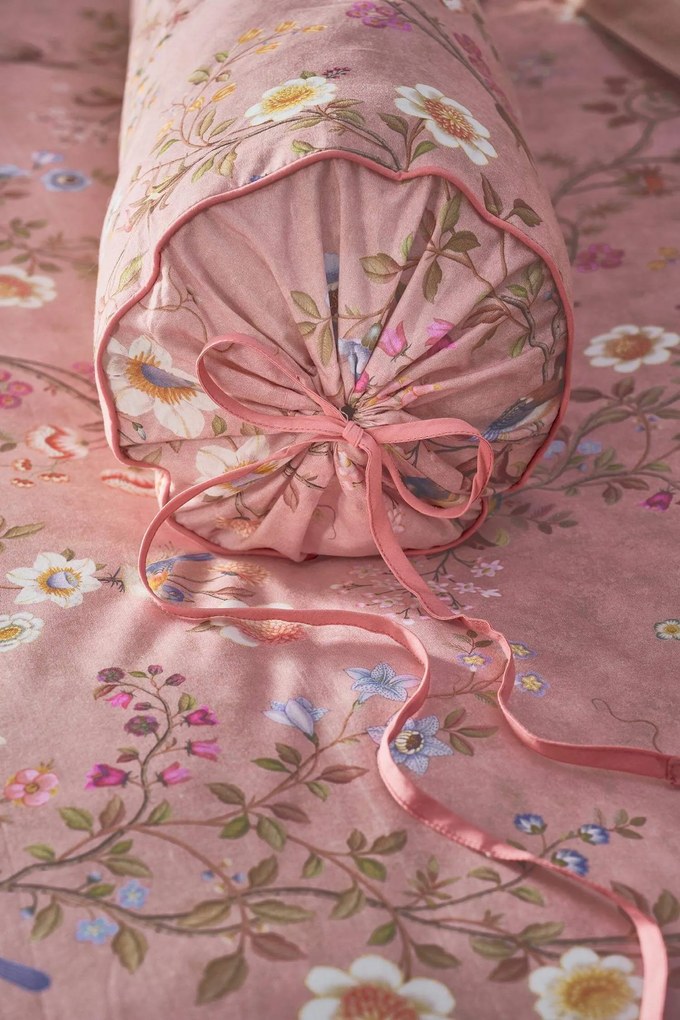 Pip Studio dekorační polštář Lotus Lullaby 22 x 70 cm - růžový (Luxusní válcový polštář v růžové barvě)