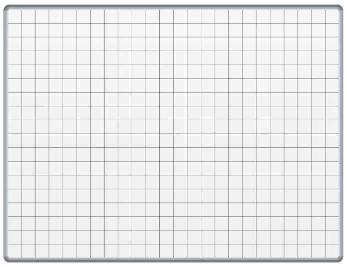 Bílá keramická popisovací tabule s potiskem ekoTAB, 1200 x 1000 mm, čtverce/rastr